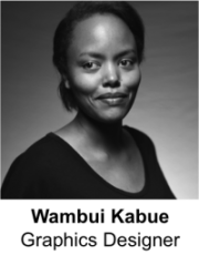 Wambui headshot and title – TURN THE WHEEL